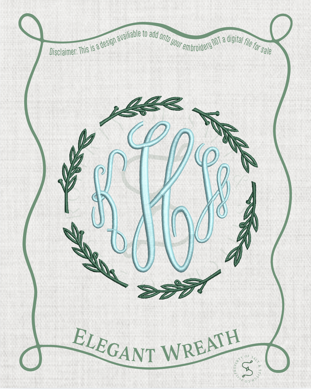 Elegant Laurel - Salt & Stitch Embroidery & Monogram Designs – Salt ...