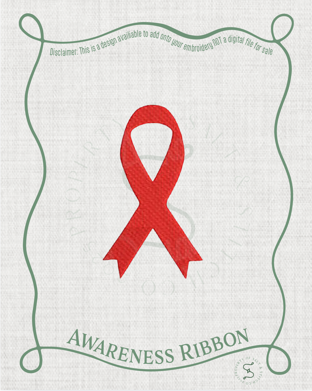 Awareness Ribbon - Salt & Stitch Embroidery & Monogram Designs – Salt ...