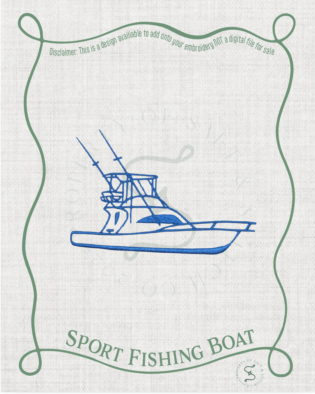 Fishing Boat - Salt & Stitch Embroidery & Monogram Designs – Salt ...