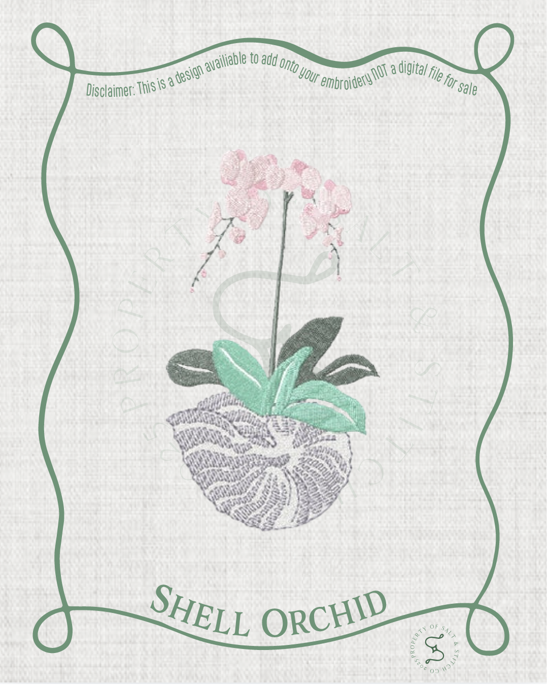 Orchid Shell - Salt & Stitch Embroidery & Monogram Designs – Salt ...