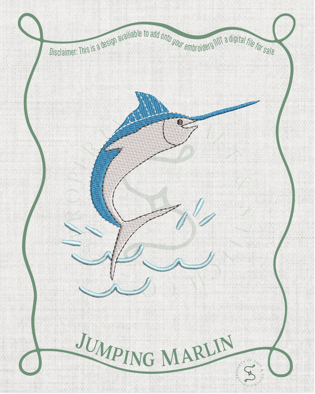 Jumping Marlin - Salt & Stitch Embroidery & Monogram Designs – Salt ...