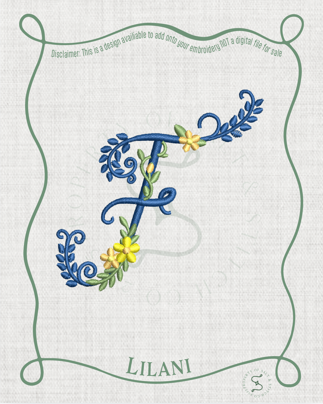 Lilani Monogram - Salt & Stitch Embroidery & Monograms – Salt & Stitch Co