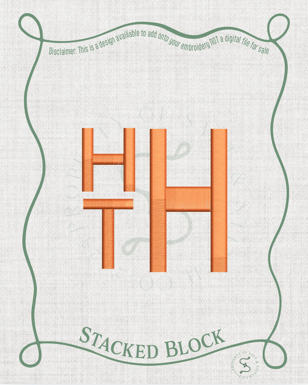 Stacked Block Monogram - Salt & Stitch Embroidery & Monograms – Salt ...