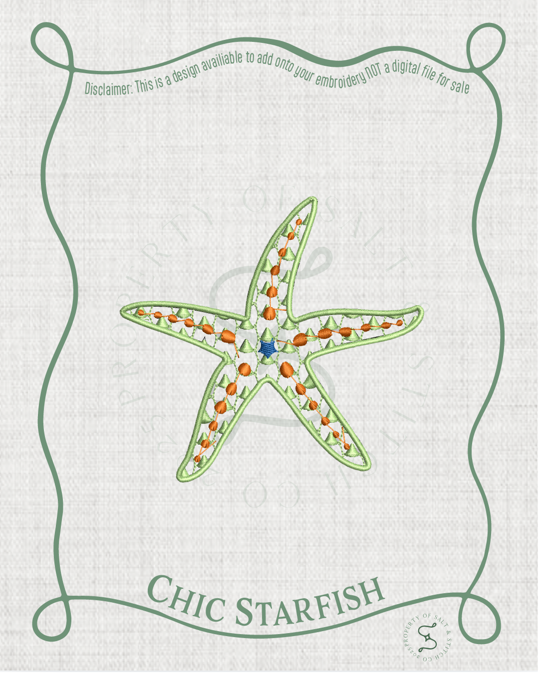 Chic Starfish - Salt & Stitch Embroidery & Monogram Designs – Salt ...