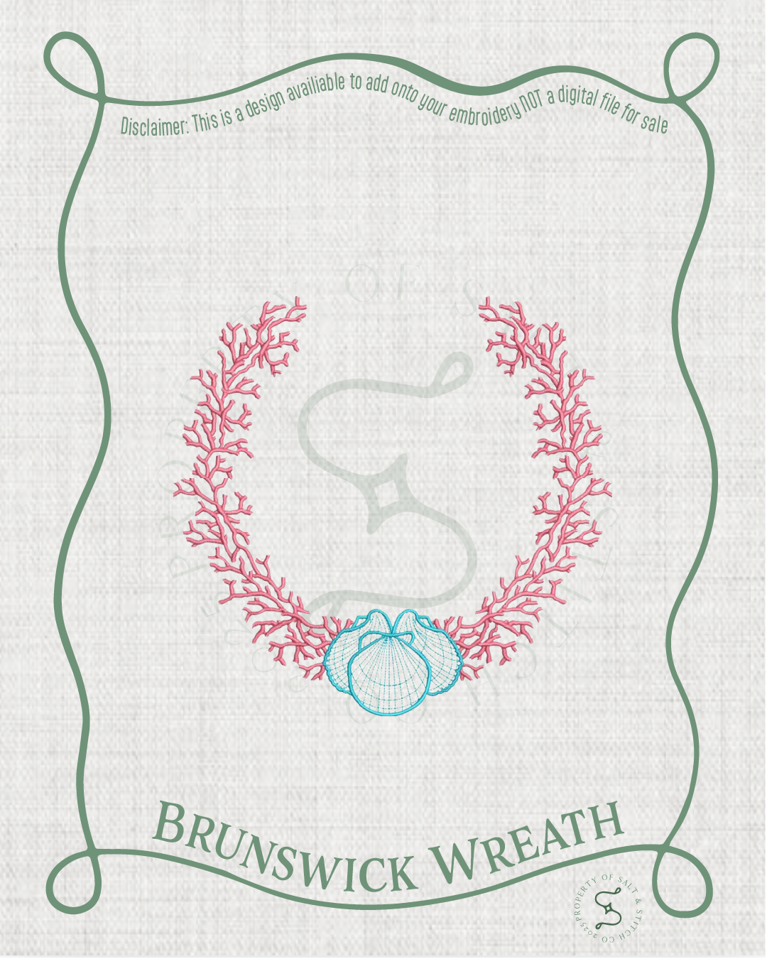 Brunswick Wreath - Salt & Stitch Embroidery & Monogram Designs – Salt ...