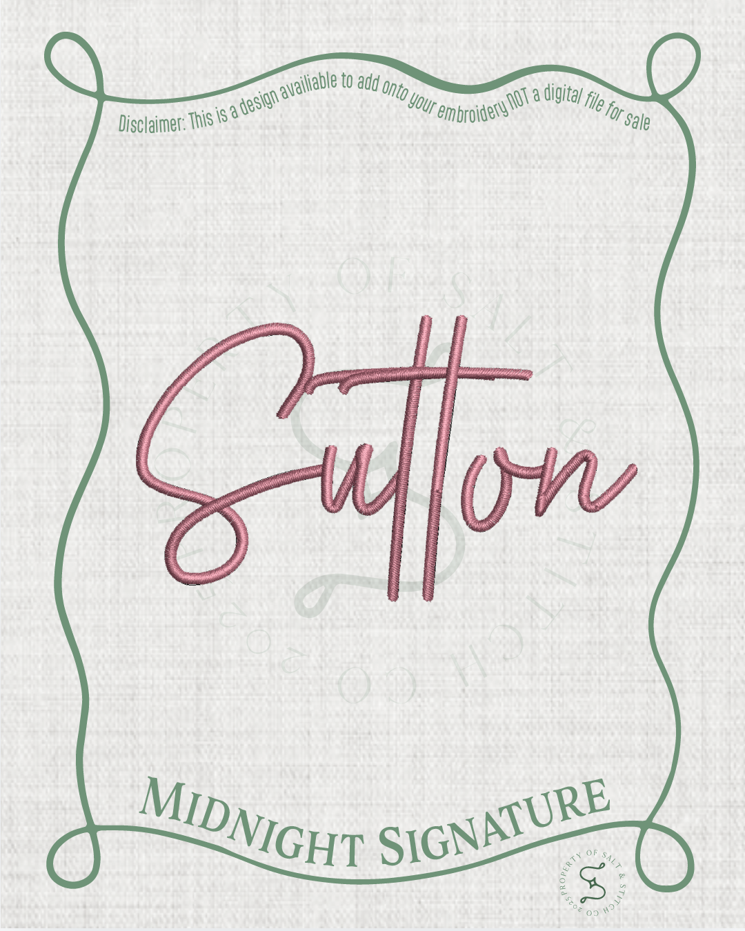 Midnight Name Font - Salt & Stitch Embroidery & Monograms – Salt ...