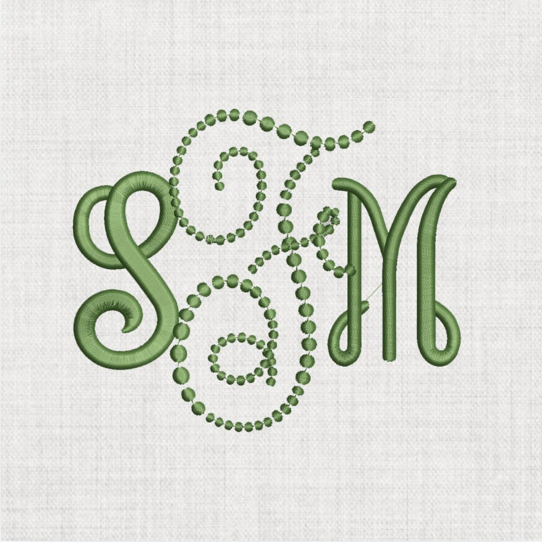 Dotted Vine Monogram - Salt & Stitch Embroidery & Monograms – Salt ...